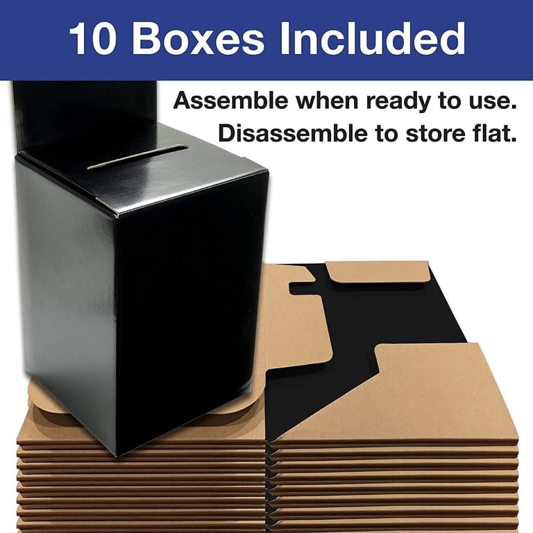 Raffle Ballot Box Large Cardboard – 9.5x6.5x6.5 Inches, With 1000 Entry ...