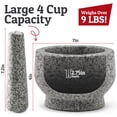 Heavy Duty Natural Granite Extra Large Mortar and Pestle Set, Stone ...
