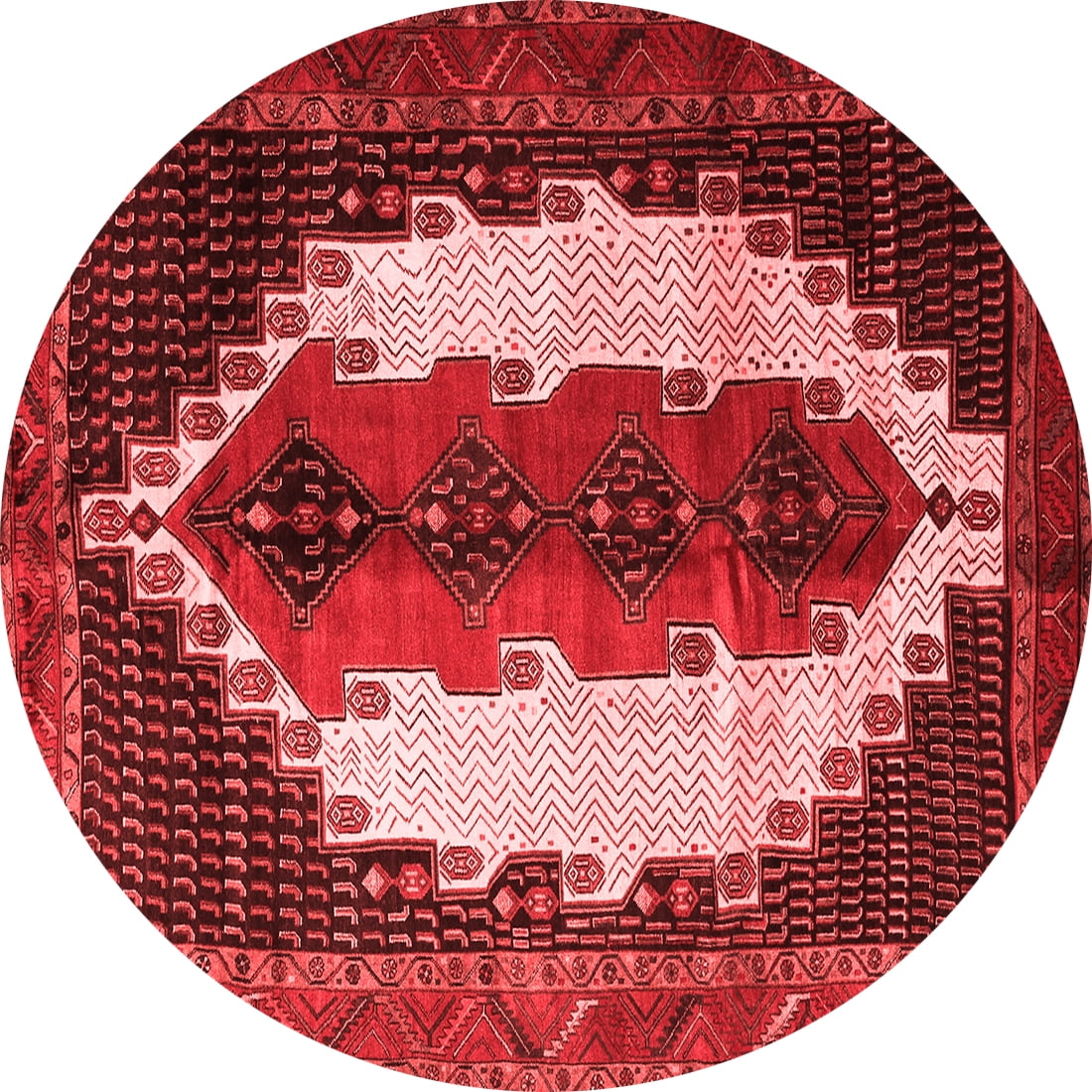 Ahgly Company Indoor Round Persian Red Traditional Area Rugs, 8' Round ...