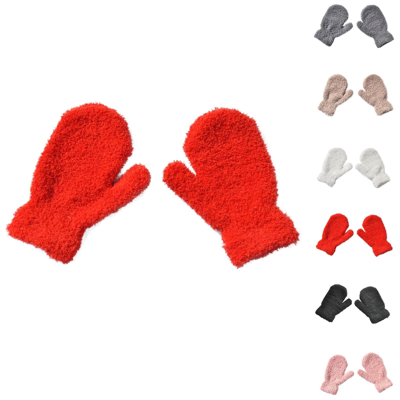 Click here for Lovzfmll Kids Plush Mittens  Kidss Solid Color Win... prices