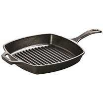 Lodge 10.5" Square Pre-Seasoned Cast Iron Grill Pan - Walmart.com
