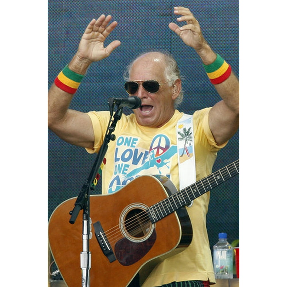 Jimmy Buffett 24x36 Poster singing on stage with guitar...Wasted away ...