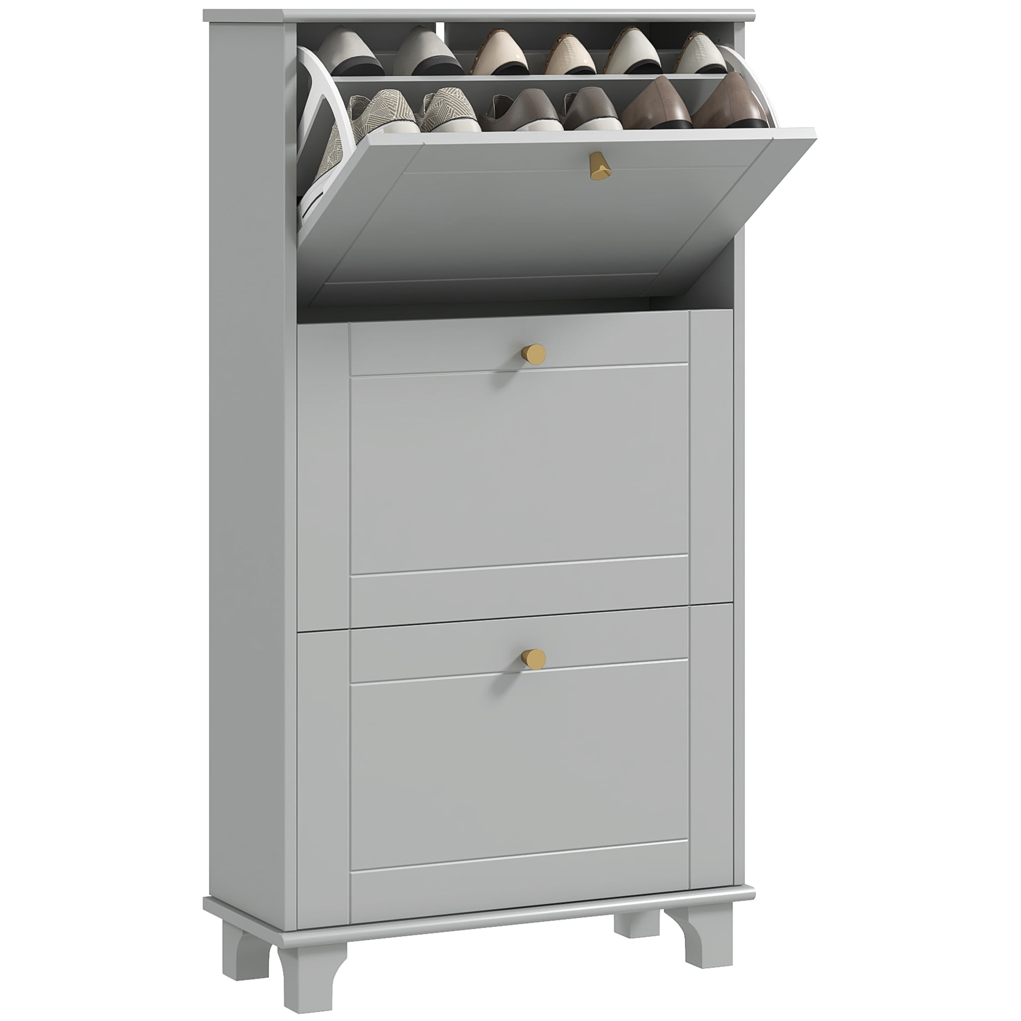 Click here for Homcom Modern Shoe Cabinet With 3 Flip Drawers For... prices
