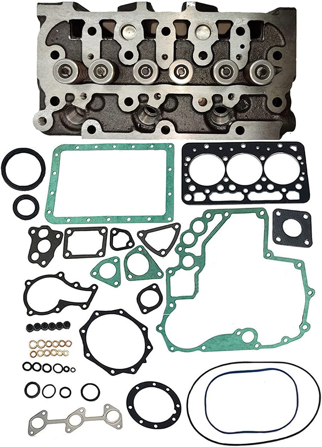 Seapple D722 Complete Cylinder Head & Full Gasket Set Compatible with Kubota Engine Bobcat 316 ...