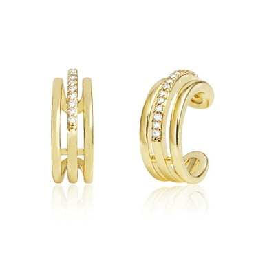 Alexcraft Gold Ear Cuffs for Women Non Piercing, 14K Gold Plated Cuff ...