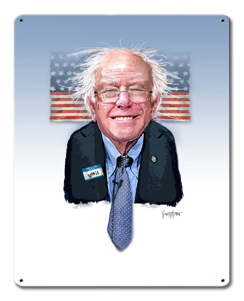 Bernie Sanders Caricature Vintage Sign “Made in the USA with heavy ...