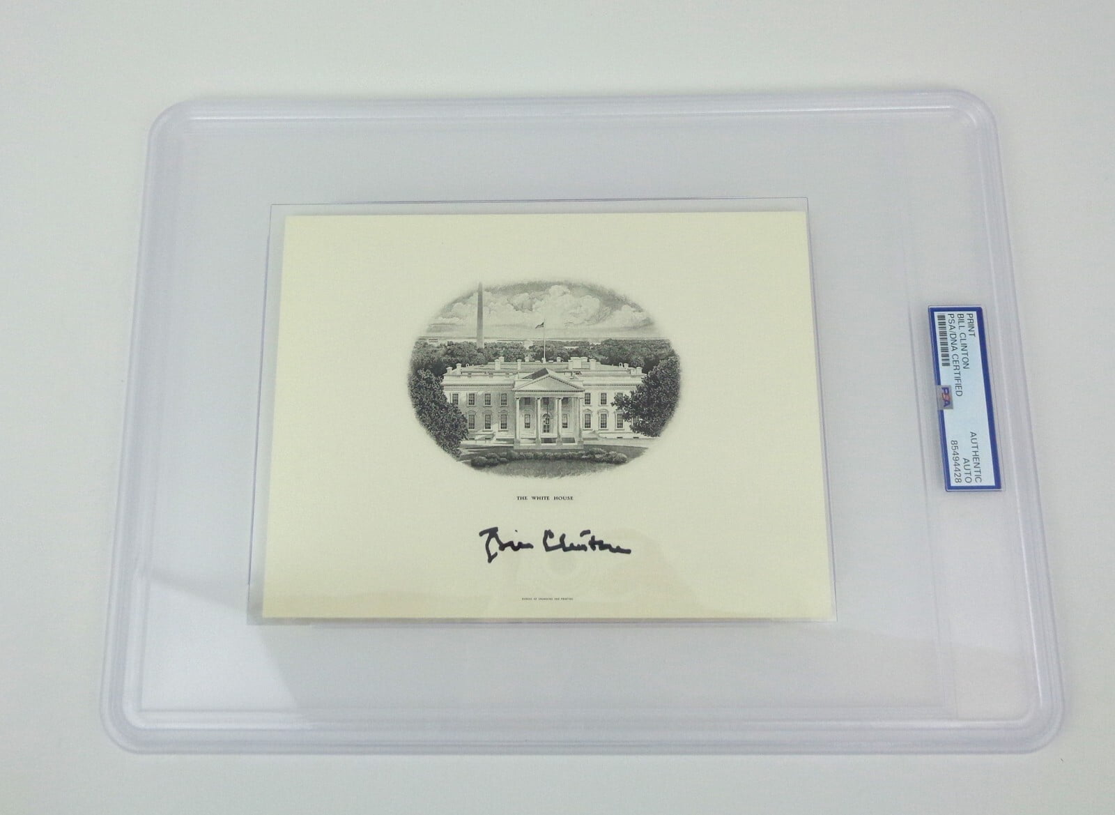 Bill Clinton President Signed Official White House Engraving PSA/DNA ...