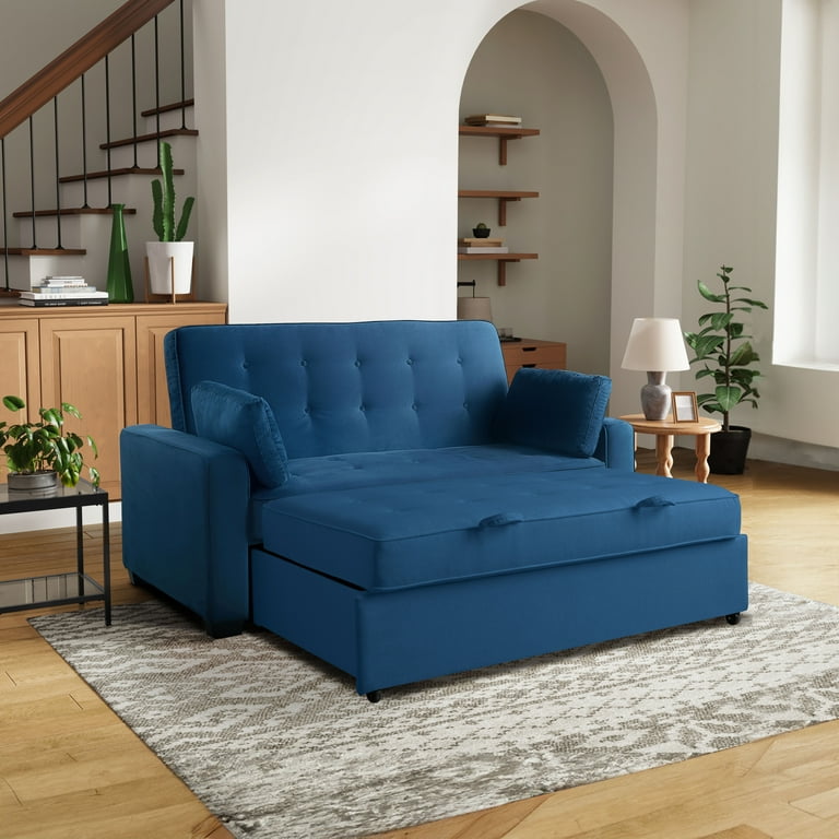 Navy blue queen sleeper sofa store