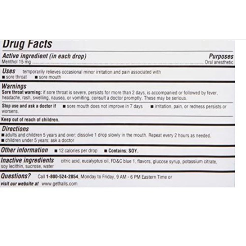 Halls Cough Drops Ingredients