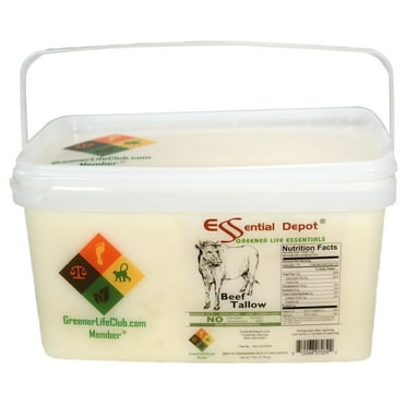 Organic Grass-Fed Beef Tallow, 100% Pure Rendered Fat for Cooking and ...