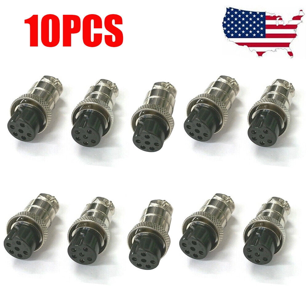 10PCS 6 Pin Ham & CB Radio MIC Microphone Connector Female Plug Solder ...
