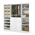 Bestar Pur 86W Closet Organizer System in White - Engineered Wood ...