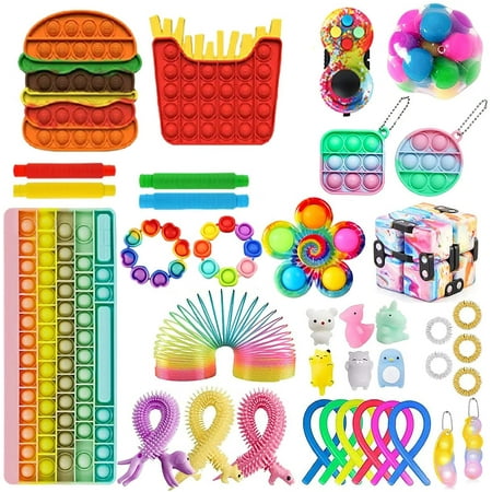 HTAIGUO Fidget Pack Fidget Toy Set Anti-Anxiety Tools, Big Sensory ...