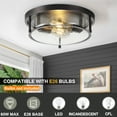 Aiwen Modern Flush Mount Ceiling Lamp Black Round Ceiling Light Fixture ...