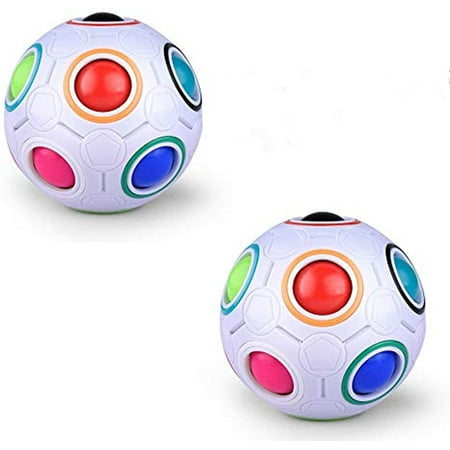 JHIJHOO Bundle 2 pcs Magic Rainbow Ball Fidget Toy Puzzle Magic Rainbow ...
