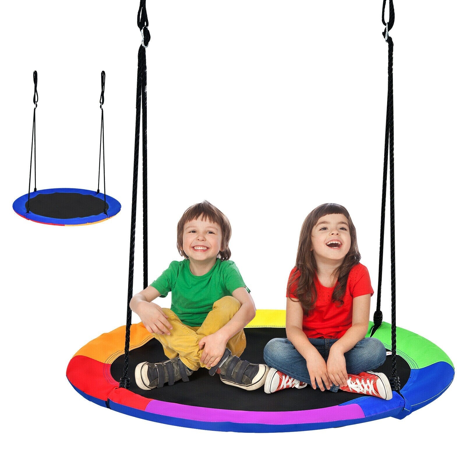 40" Flying Saucer Tree Swing for Kids Round Tree Swing for Outdoor ...