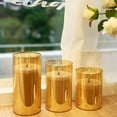 Flickering Flameless Candles Set of 3,LED Warm 3D Wick Light Pillar ...
