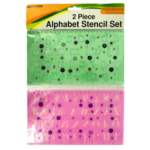 Alphabet Stencil Ruler Set, 24 Count - Walmart.com - Walmart.com