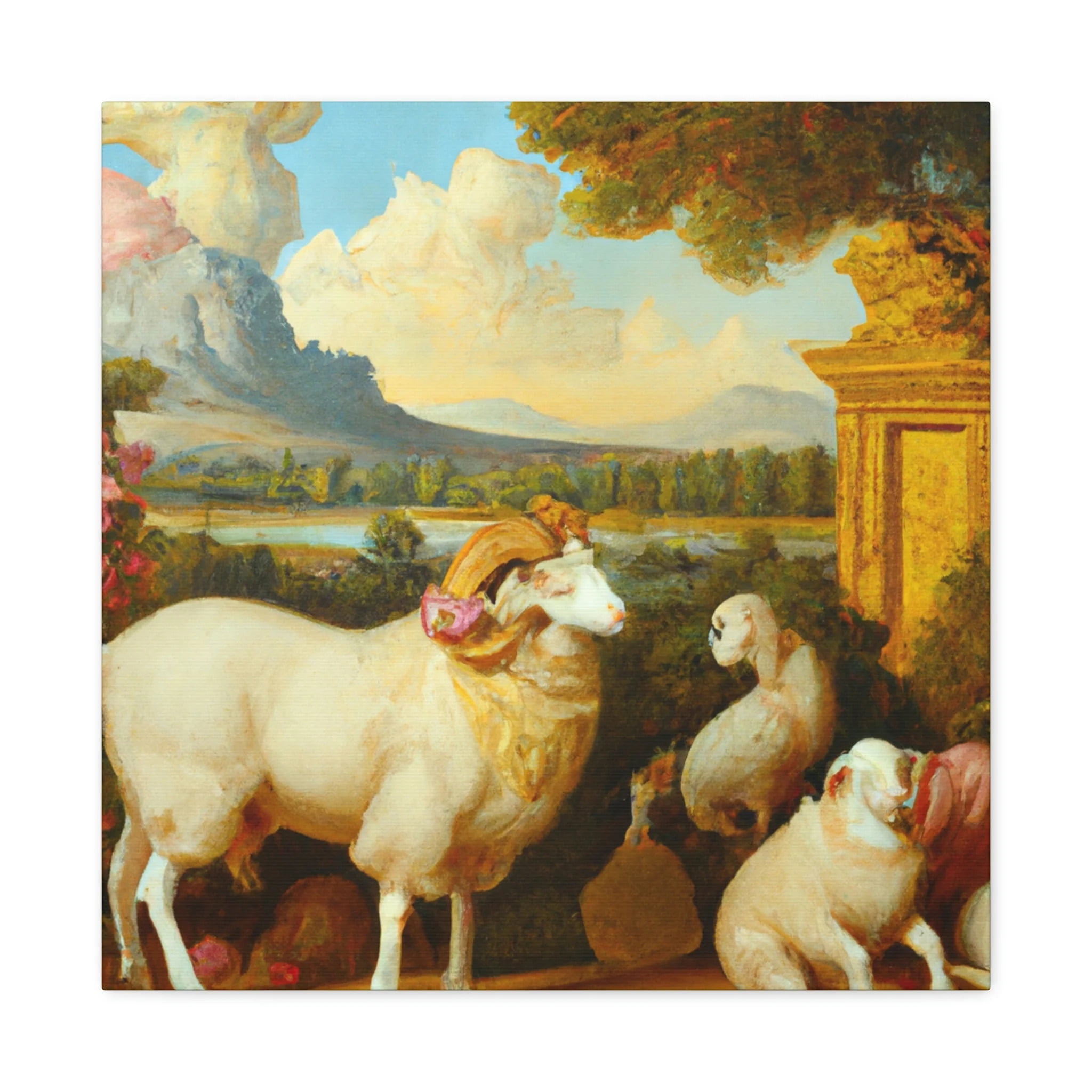 Sheep in the Meadow - Canvas - Walmart.com