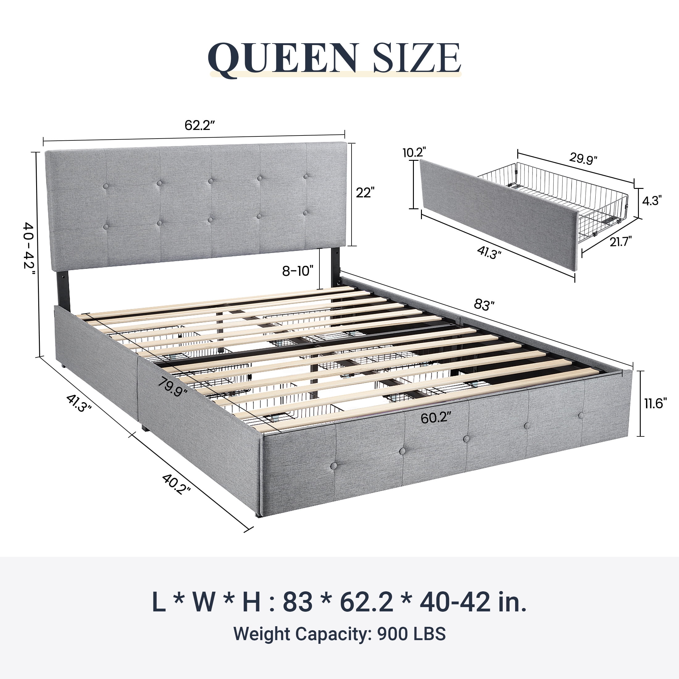 Queen Size Bed Frame Dimensions HD] Wooden Bed | Bedroom Furniture