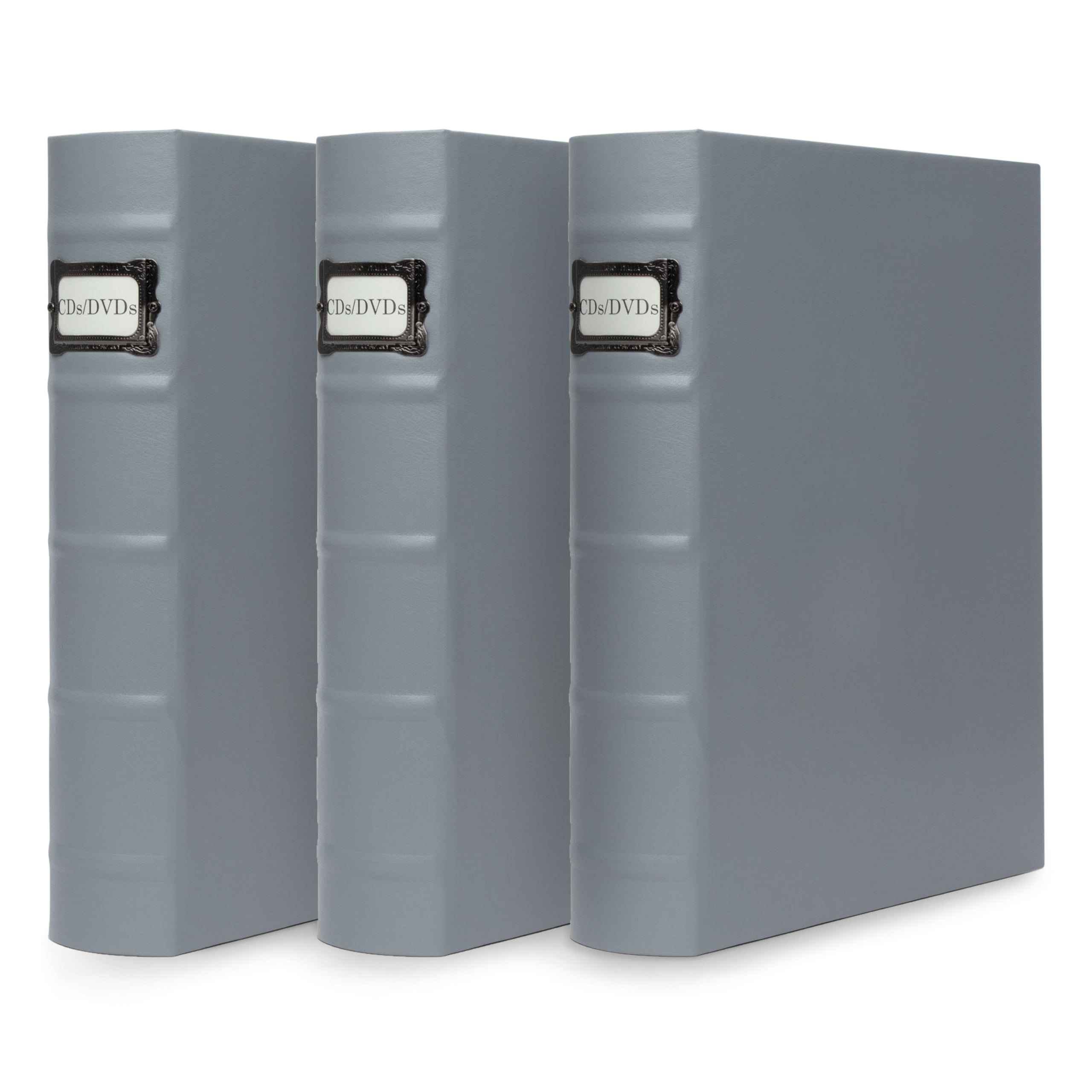 Bellagio-Italia CD/DVD Storage Binder - Full Gray - Leather - 144-Disc ...