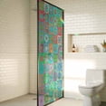 Abstract Ethnic Green Pattern Window Privacy Film, Rainbow Film ...