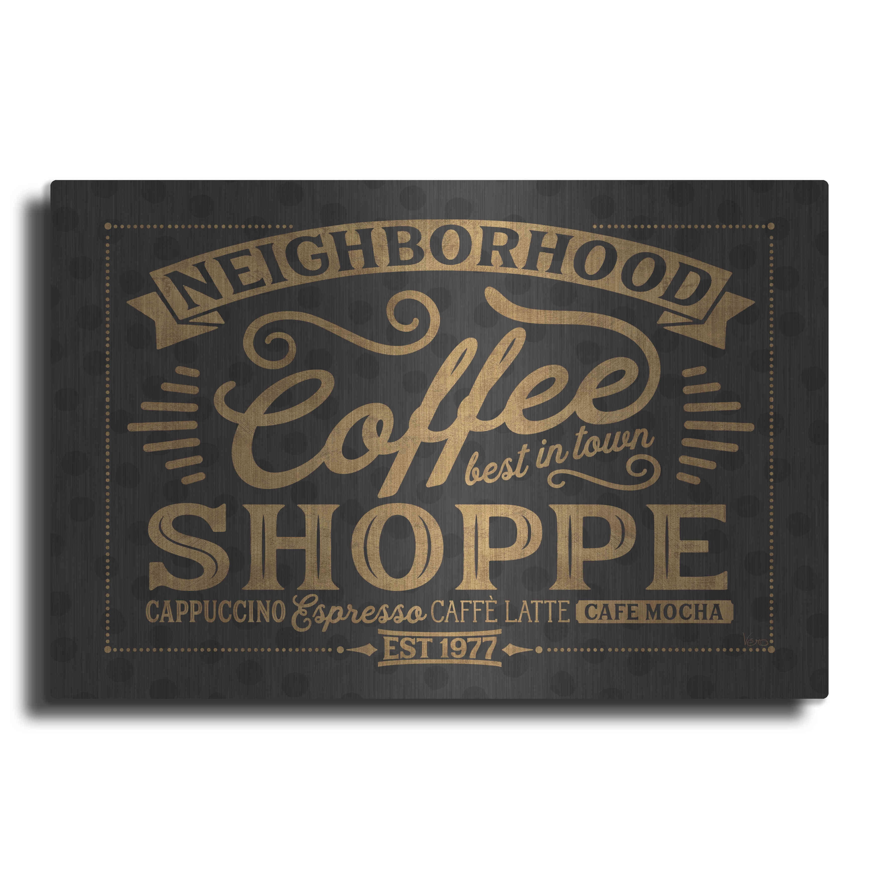 Luxe Metal Art 'Coffee and Friends IV' by Veronique Charron, Metal Wall ...