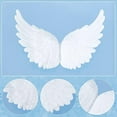 12PCS 3" 3D Mini White Feather Plastic Angel Wings Small Christmas Tree ...