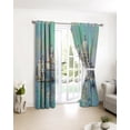 Blue Grey Building Blackout Curtains for Bedroom/Living Room, Thermal ...