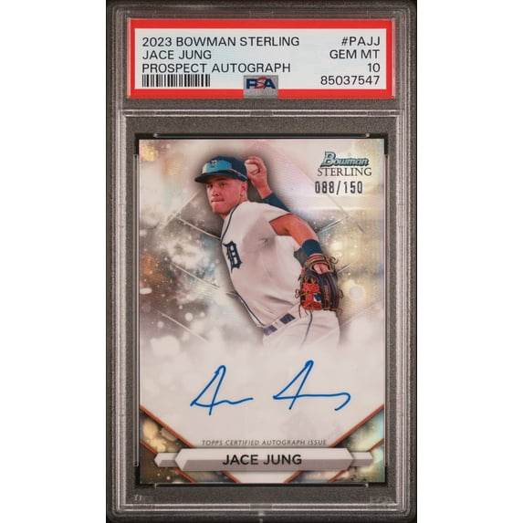 2023 Bowman Sterling Prospect Autographs Jace Jung #PAJJ PSA 10 ...
