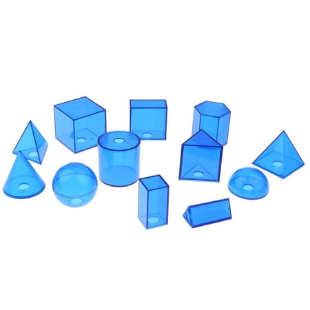 12Pcs Clear Geometric Solids 3-D Shapes Mathematics Manipulatives Toy ...