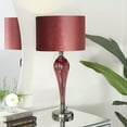 Free Shipping! DecMode Velvet Glam Table Lamp Red 13W 27H Accent Living ...