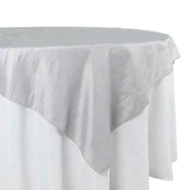 Efavormart 72"X72" Navy Blue Accordion Crinkle Taffeta Table Overlay, Square Tablecloth Topper ...