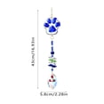 Pet-Themed Prism Wind Chime with Black Paw Print, Deep Purple Beads ...