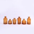 Efavormart Set of 6 Vintage Embossed Amber Gold Glass Bud Vases ...