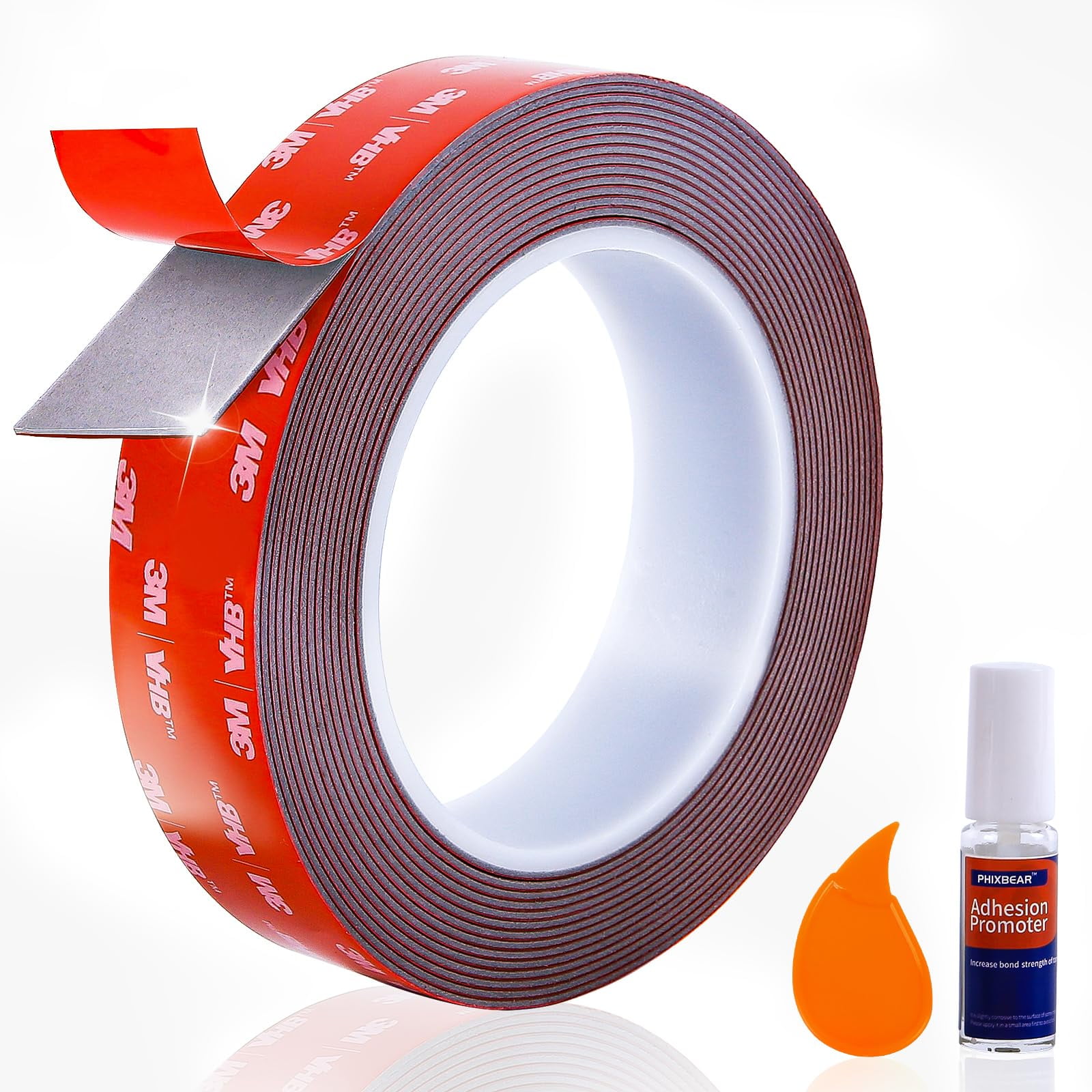 Cinta de montaje PHIXBEAR, cinta de espuma de doble cara de 1 ancho, 15 ...