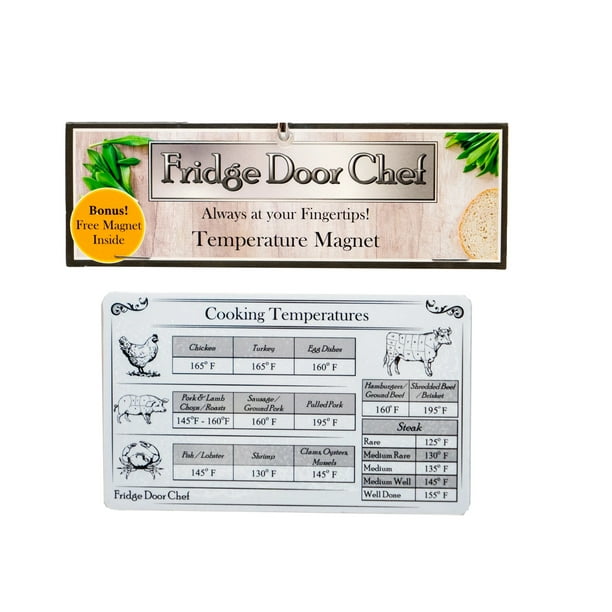 Internal Cooking Temperature Magnet - From the Fridge Door Chef! Cook ...