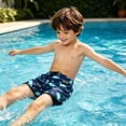 Boys Swim Trunks with Compression Liner Sun Protection Beach Shorts ...