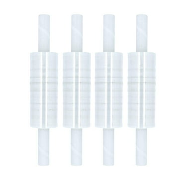 PSBM Mini Stretch Wrap with Handles, 18 Pack, 3 Inch x 1000 Feet, 80 Gauge, Clear Plastic Cling ...