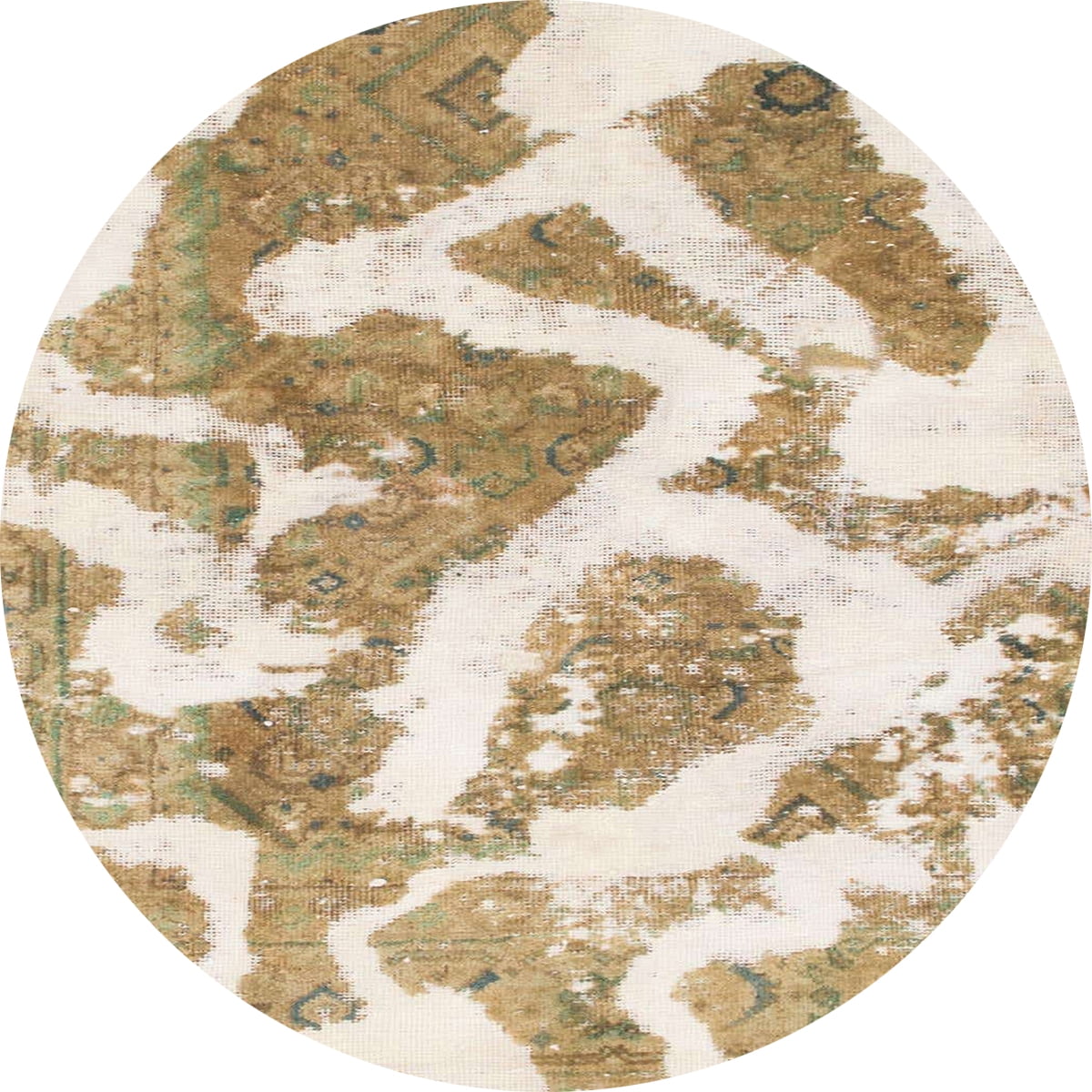Ahgly Company Indoor Round Abstract Wheat Beige Abstract Area Rugs, 6 ...
