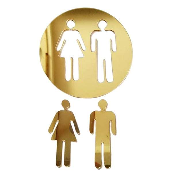 Men's & Women's Restroom Signs, Pictogram Self Back Identification ...