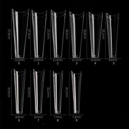 Jargod 500pcs Xxl Flat French C Curve Coffin Half Cover French