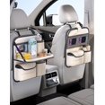 PU Leather Backseat Car Organizer with Foldable Tray & Tablet Holder ...