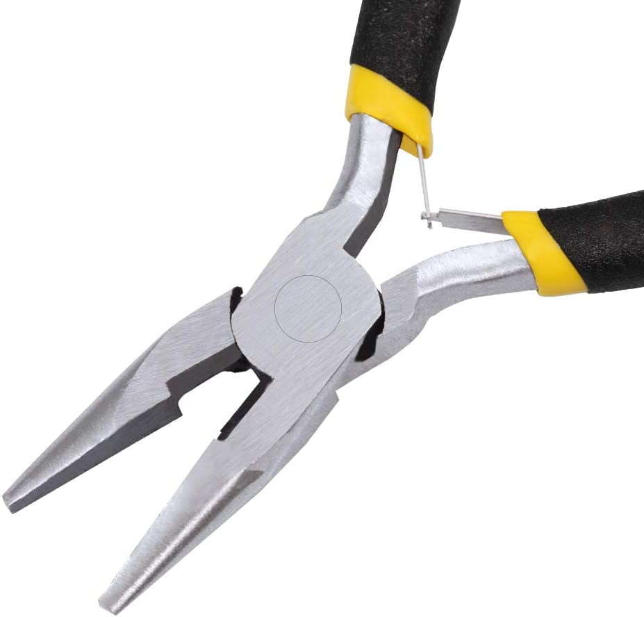 5 Inch Long Nose Pliers with Wire Cutter Smooth Jaws Mini Long Needle ...