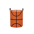 Basketball‑Print Round Storage Basket, Cylindrical Laundry Hamper ...