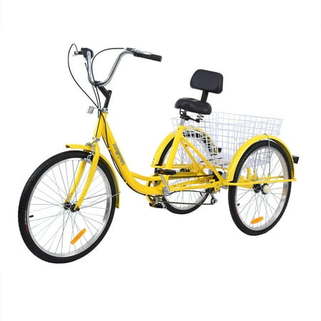 Ridgeyard 24''/26'' 7-Speed Adult Tricycle 3 Wheeled Cruise Trike Bike ...