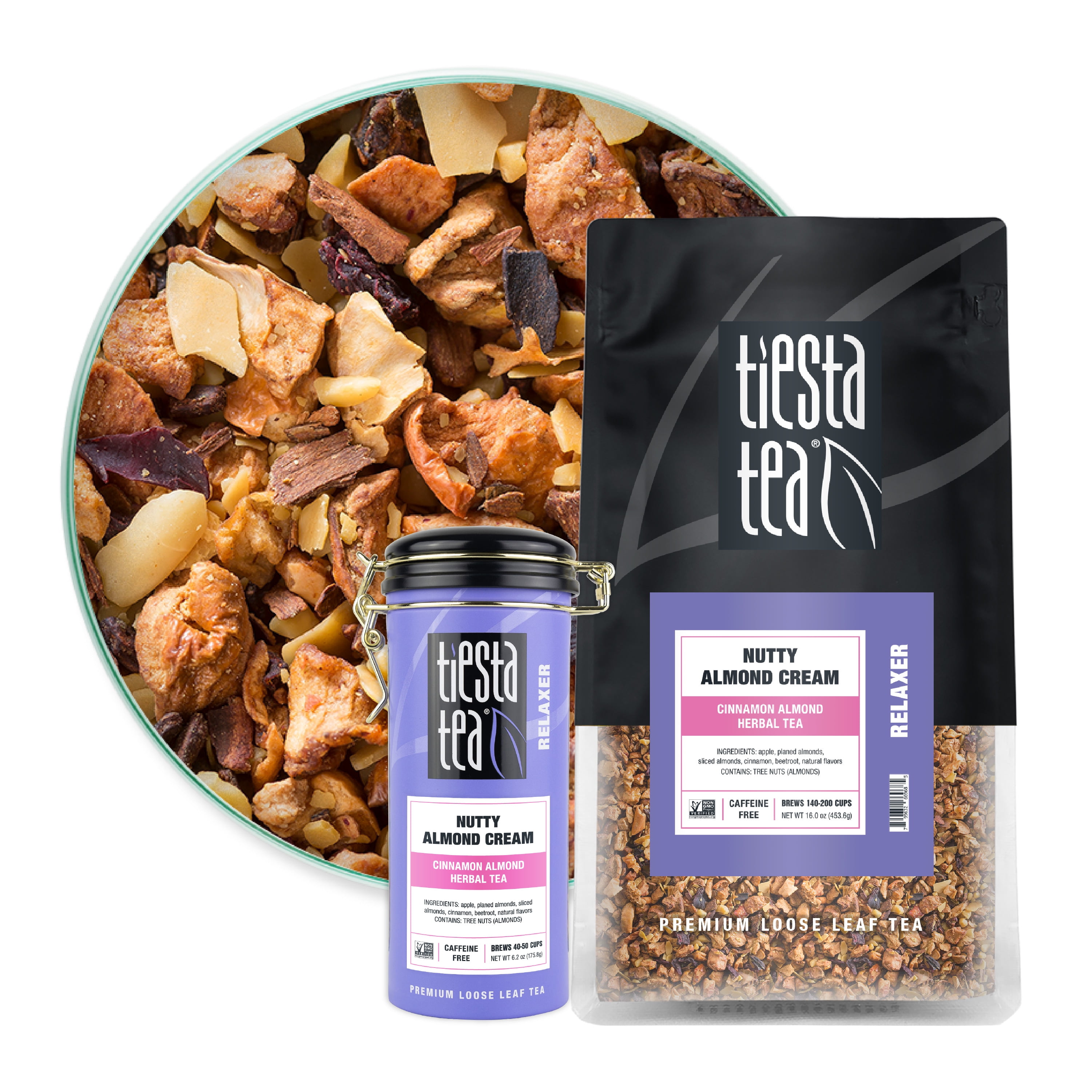 Tiesta Tea Nutty Almond Cream, Cinnamon Almond Loose Leaf Herbal Tea, 2 ...