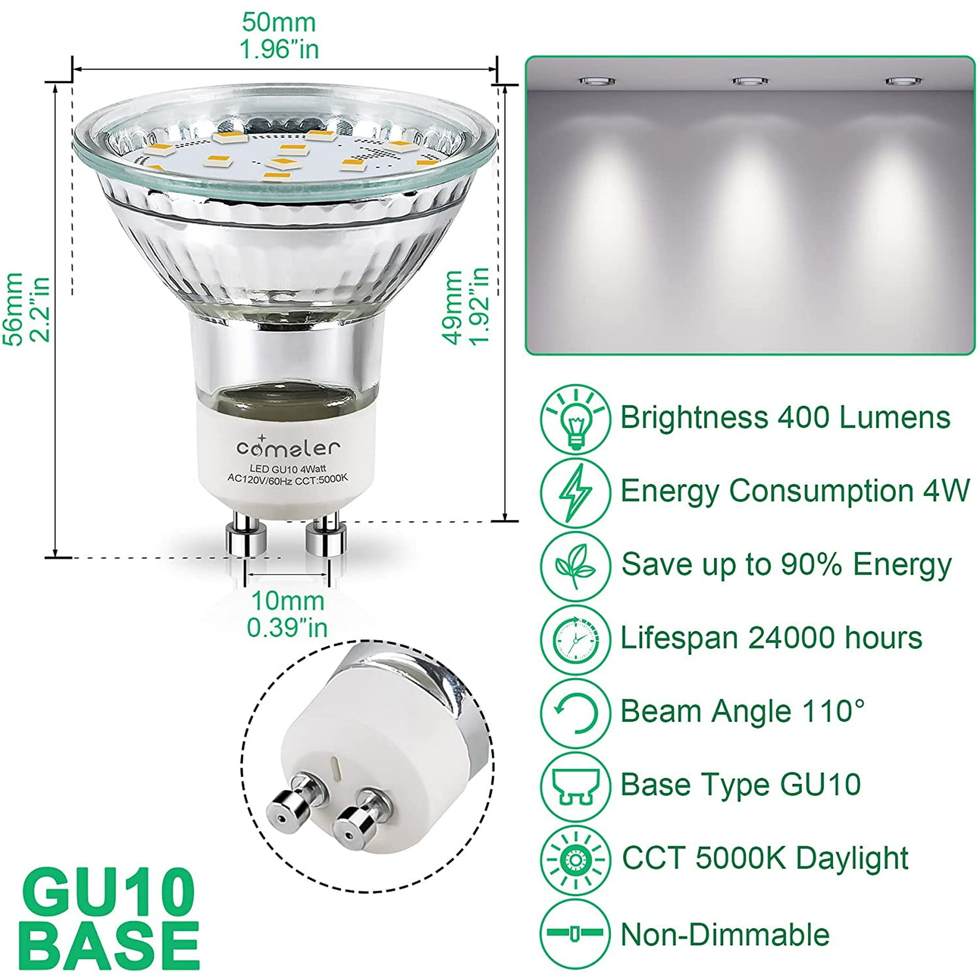 4 Watt Gu10 Led Bulb Wide Beam Angle - The Best Picture Of Beam