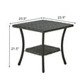 PARKWELL Outdoor Patio Side Tables Brown Wicker Rattan End Table with ...