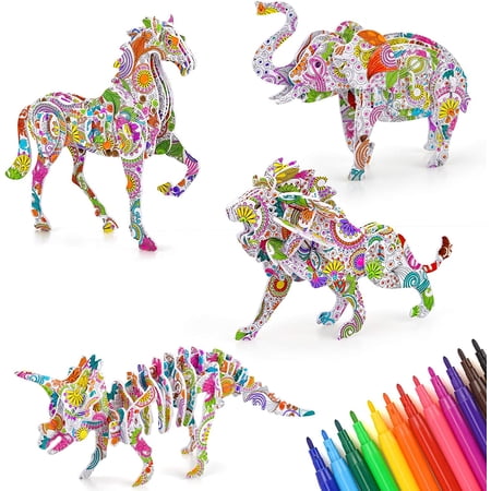 Dinohhi 3D Coloring Puzzle And Craft Set, 3D Painting Puzzle Game For ...